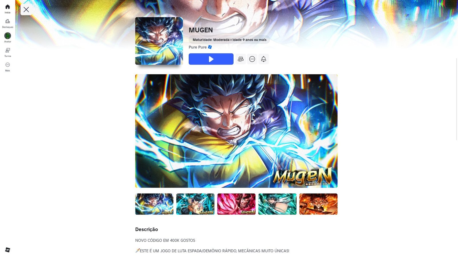 Códigos Roblox Mugen (Outubro 2025)